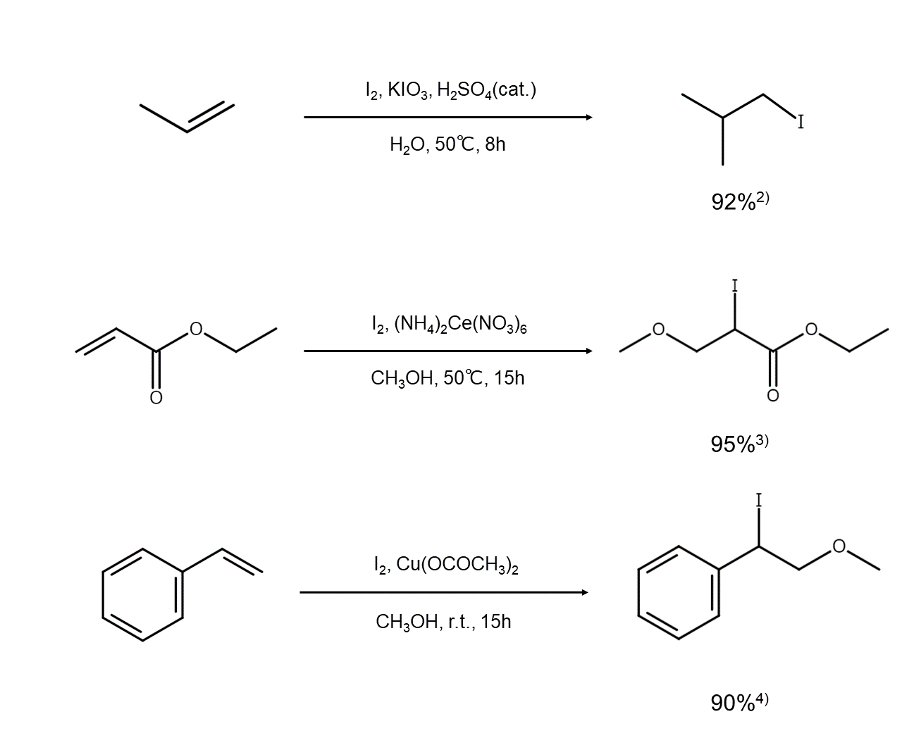 Iodine addition to alkenes: Aliphatic compound iodination reactions (2 ...