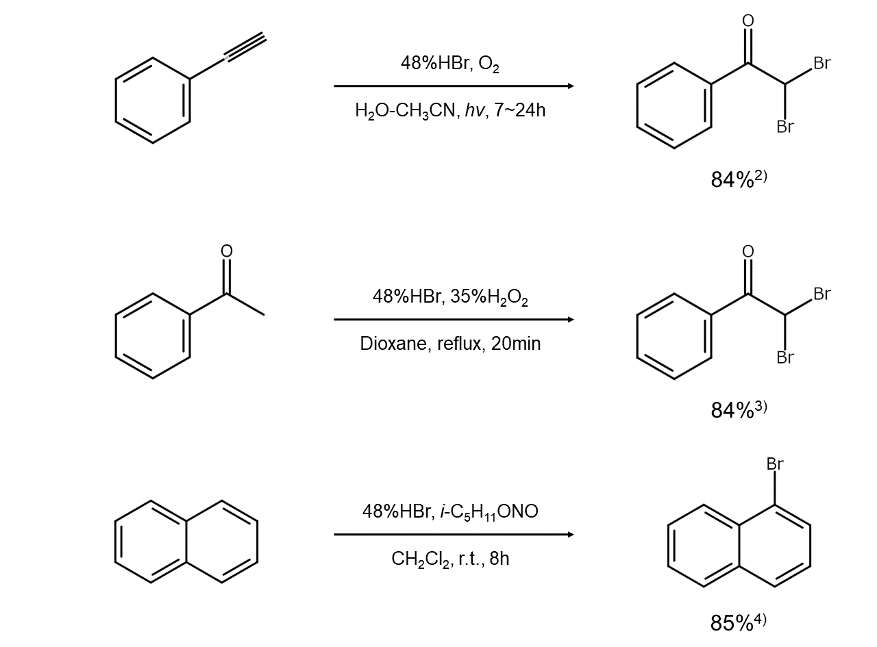 Bromination reactions with hydrogen bromide (Brominations via HBr ...