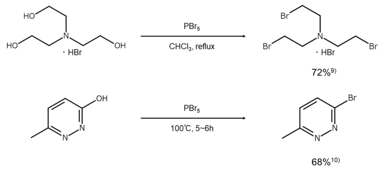 Bromination reactions with phosphorus bromides (Phosphorus(V) bromide ...